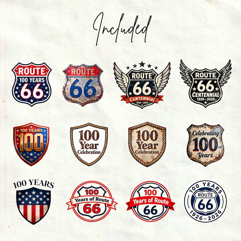 Route 66 100th Anniversary Design Bundle PNG No.2 – Retro Americana ...