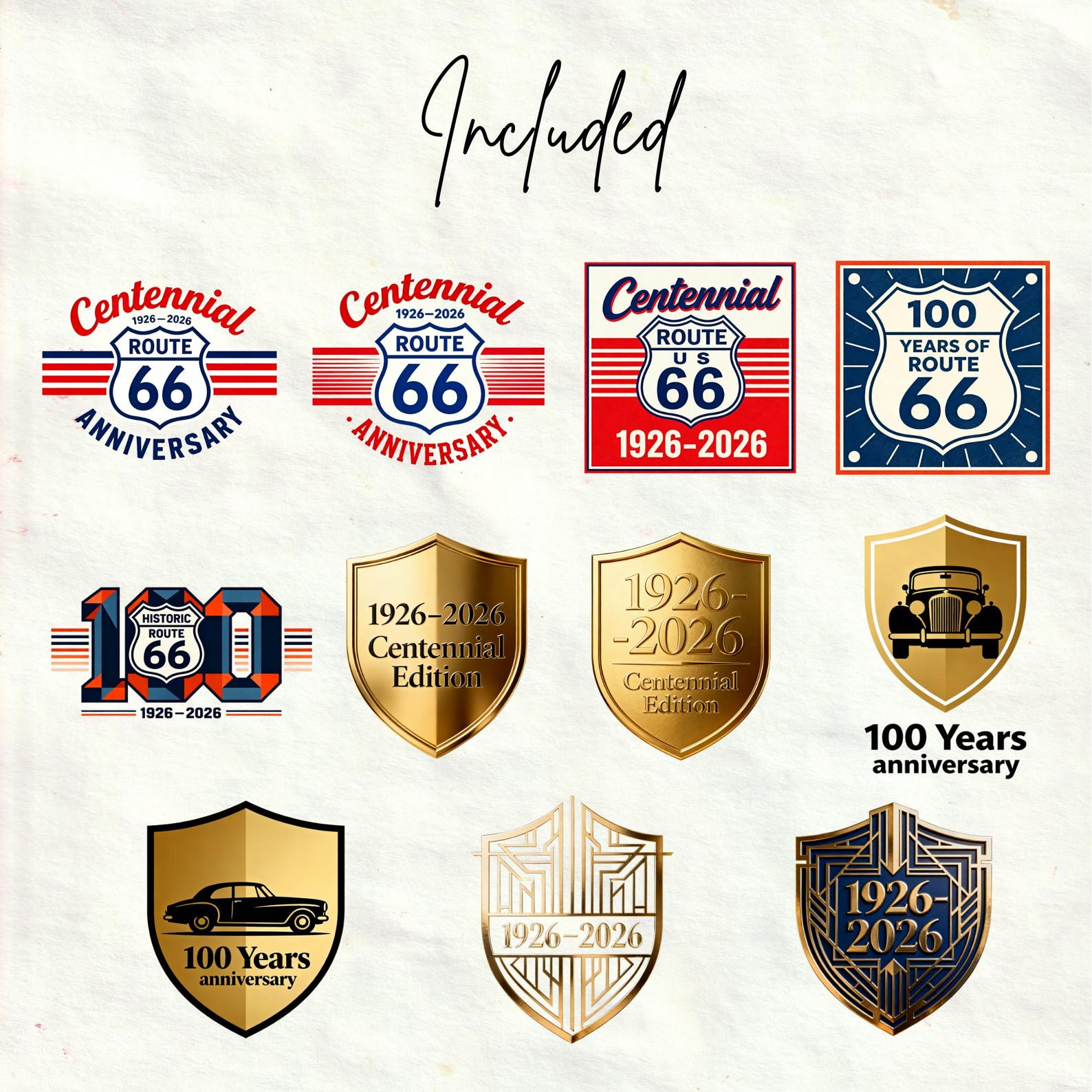 Route 66 100th Anniversary Design Bundle PNG No.2 – Retro Americana ...