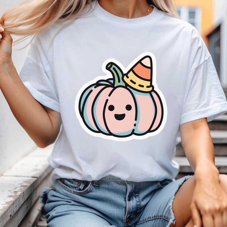 Cute Kawaii Halloween Clipart Bundle | 50 Colorful Pastel Halloween PNG ...