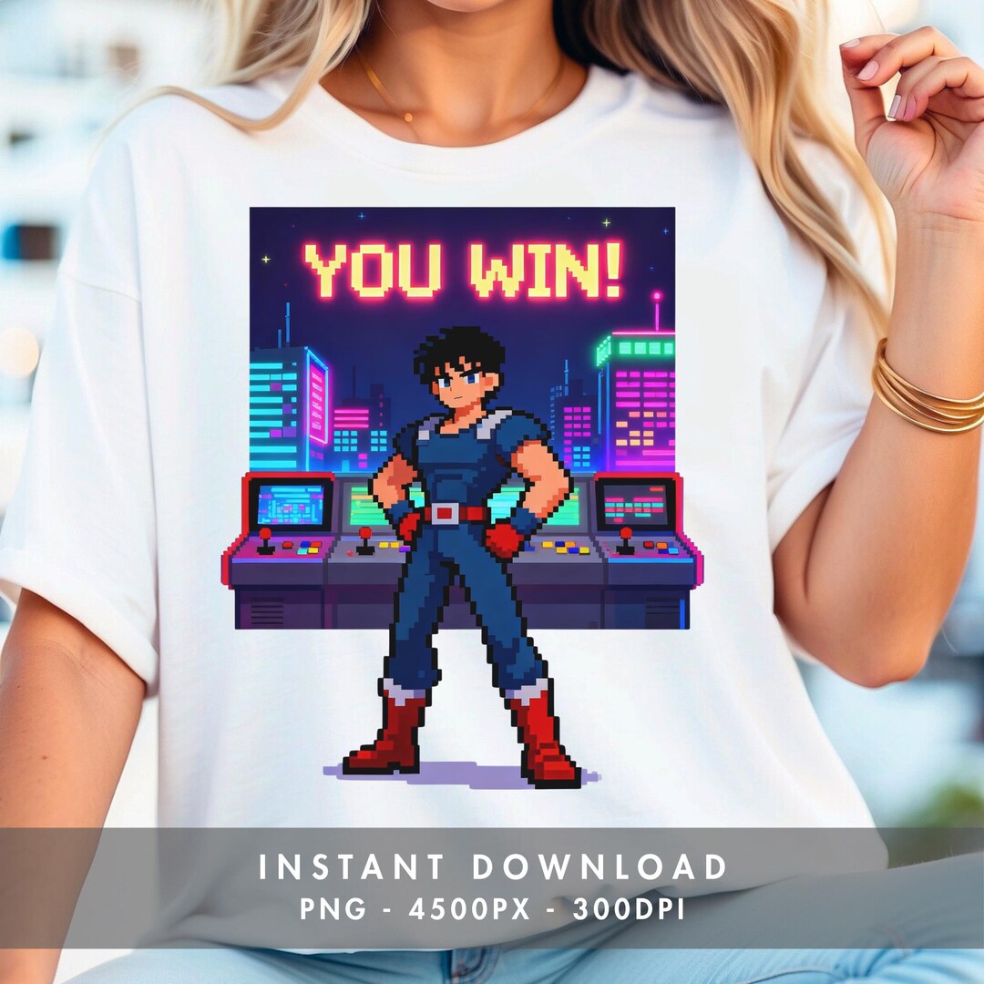 You Win Pixel Art Bundle – Funny Retro Gamer PNG Set – 8-bit Arcade ...