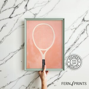 Vintage Racket Wall Art Tennis Gift Coach Present Print Racket Sport ...