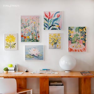 Floral Wall Art Set Botanical Print Set Flower Poster Bundle Colorful ...
