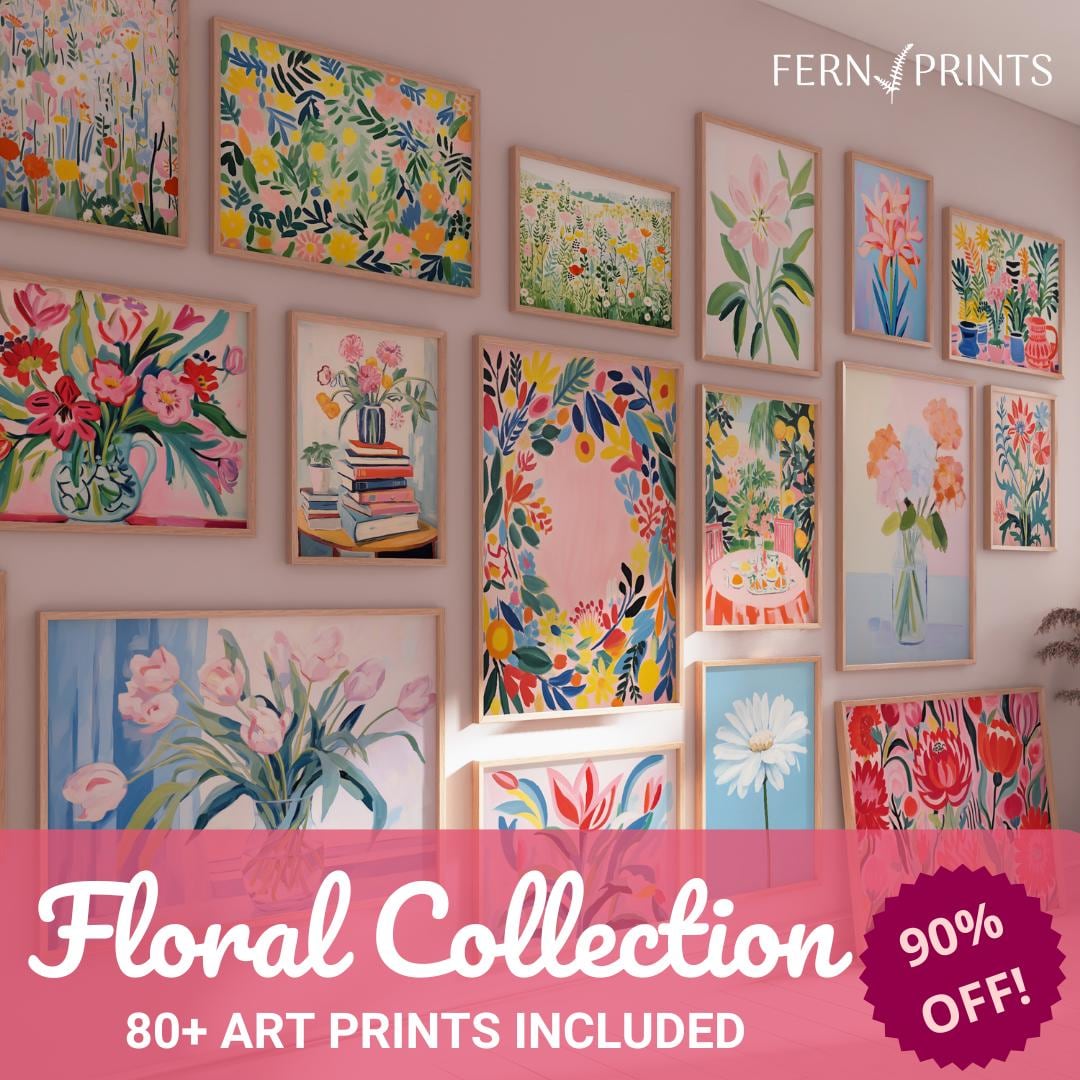 Floral Wall Art Set Botanical Print Set Flower Poster Bundle Colorful ...