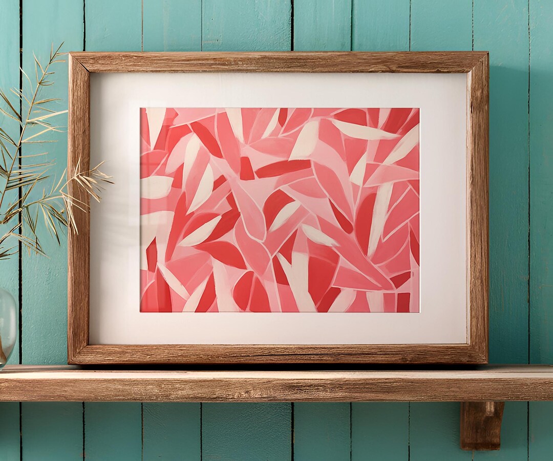 Abstract Geometric Print Mid-Century Modern Decor Living Room Wall Art ...