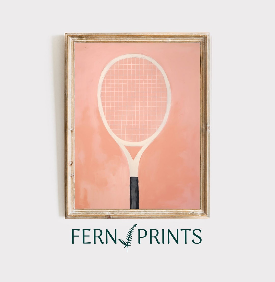 Tennis Racquet Painting Tennis Art Pink Tennis Art Tennis Racquet Art ...