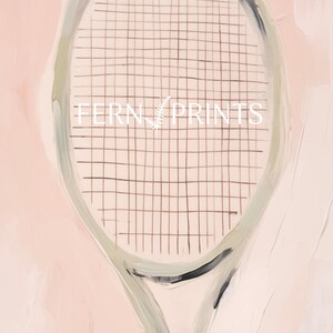 Green Tennis Racquet Art Tennis Racquet Wall Art Pink Tennis Painting ...