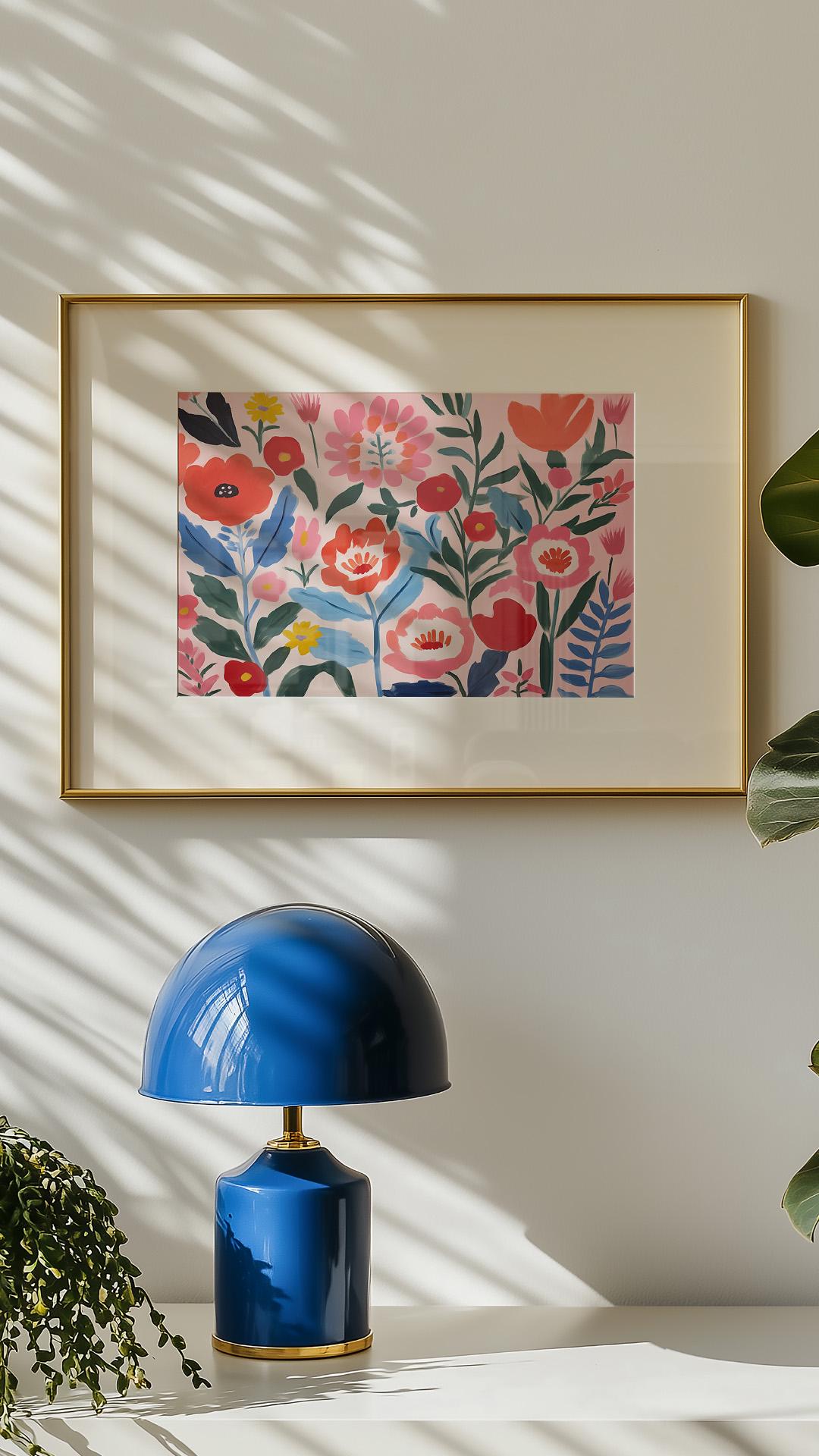 Boho Floral Wall Art Printable Pink Floral Print Botanical Poster ...