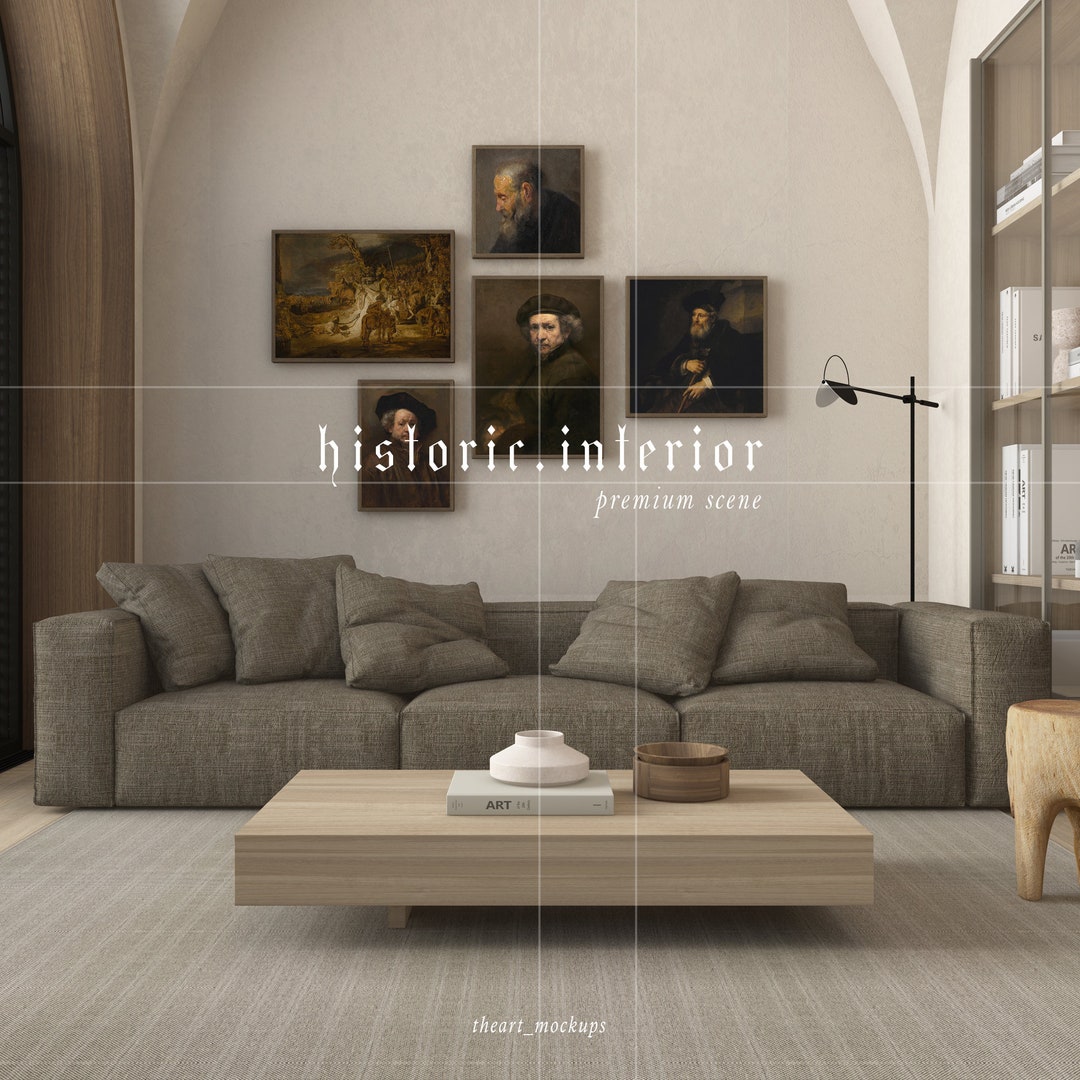 Art Gallery Mockup Interior Scene Mockup Rectangular Mockup - Etsy