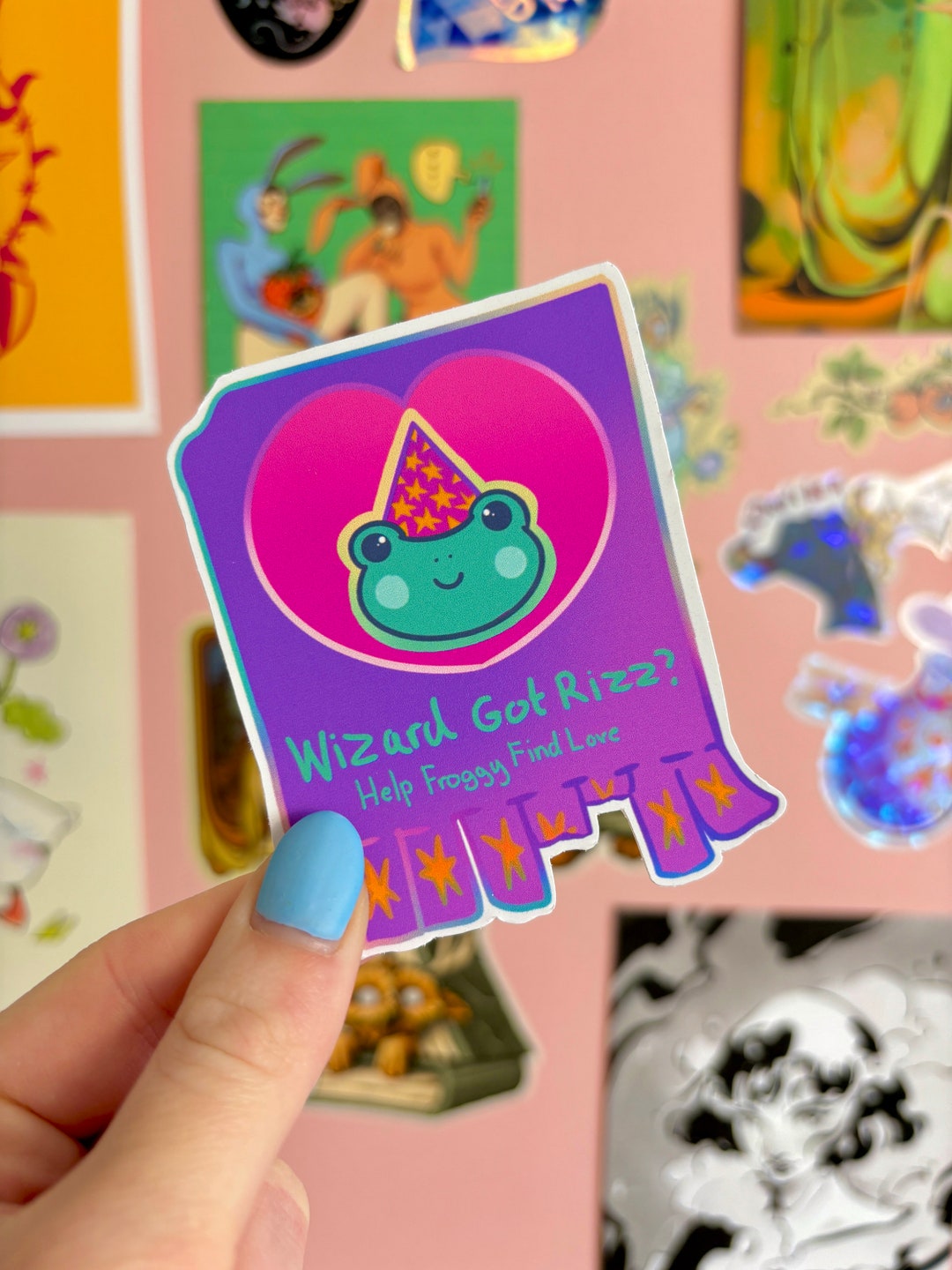 Wizard Froggy (wizard Got Rizz?) Holographic and Matte Sticker Water ...