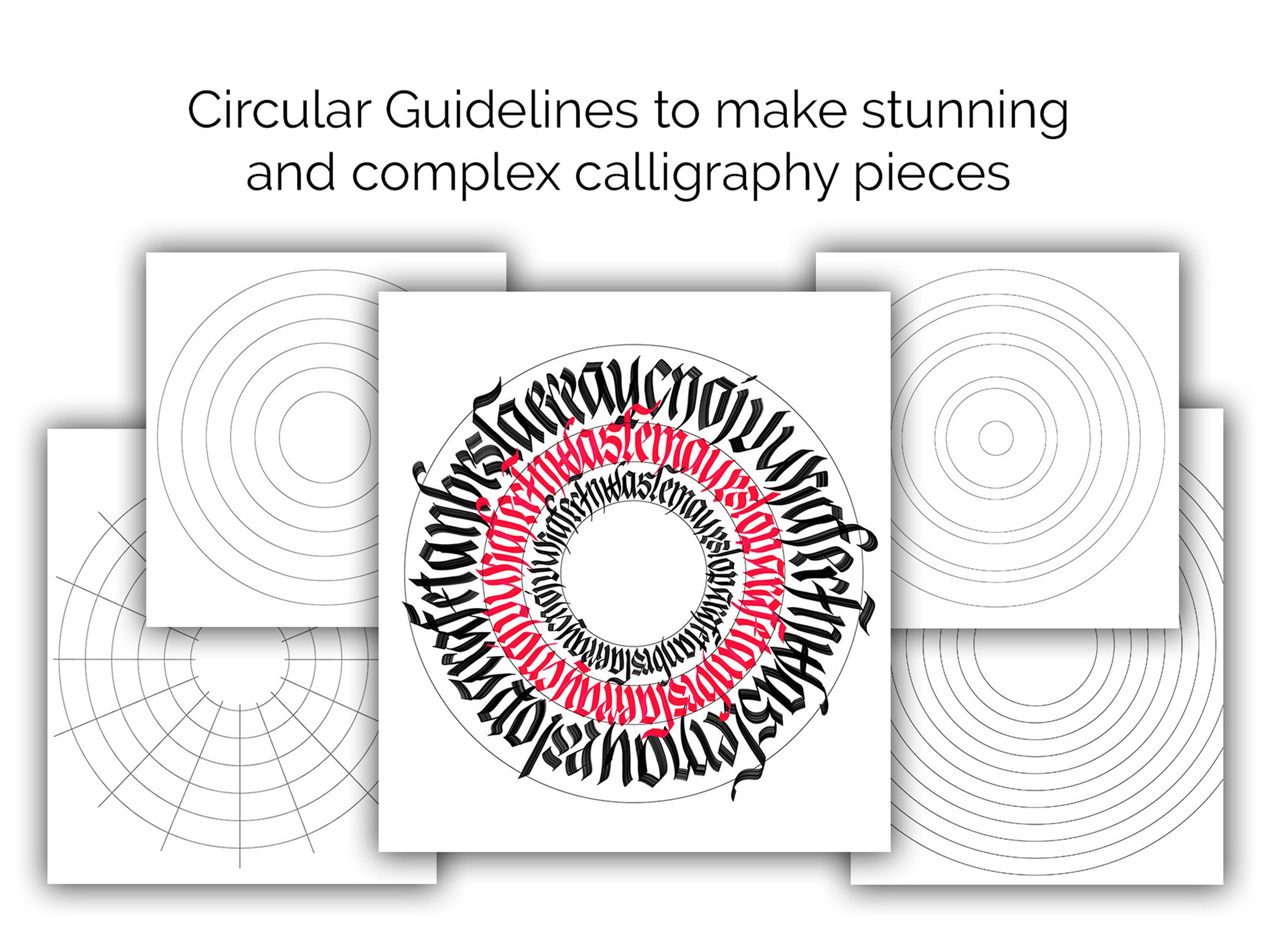 Guidelines & Grids Procreate Calligraphy Pack. Grid Templates ...