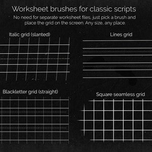 Calligraphy Procreate Brushes. Flat Blackletter Gothic Italic Graffiti ...