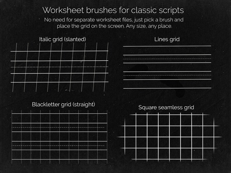 Calligraphy Procreate Brushes. Flat Blackletter Gothic Italic Graffiti ...