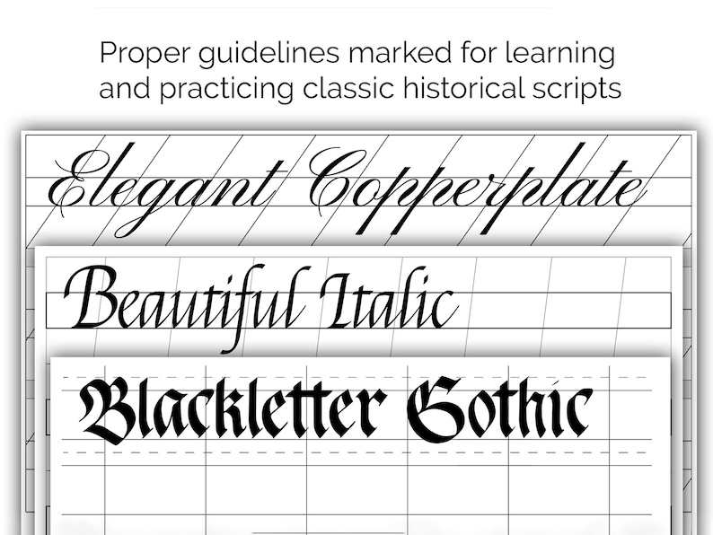 Guidelines & Grids Procreate Calligraphy Pack. Grid Templates ...