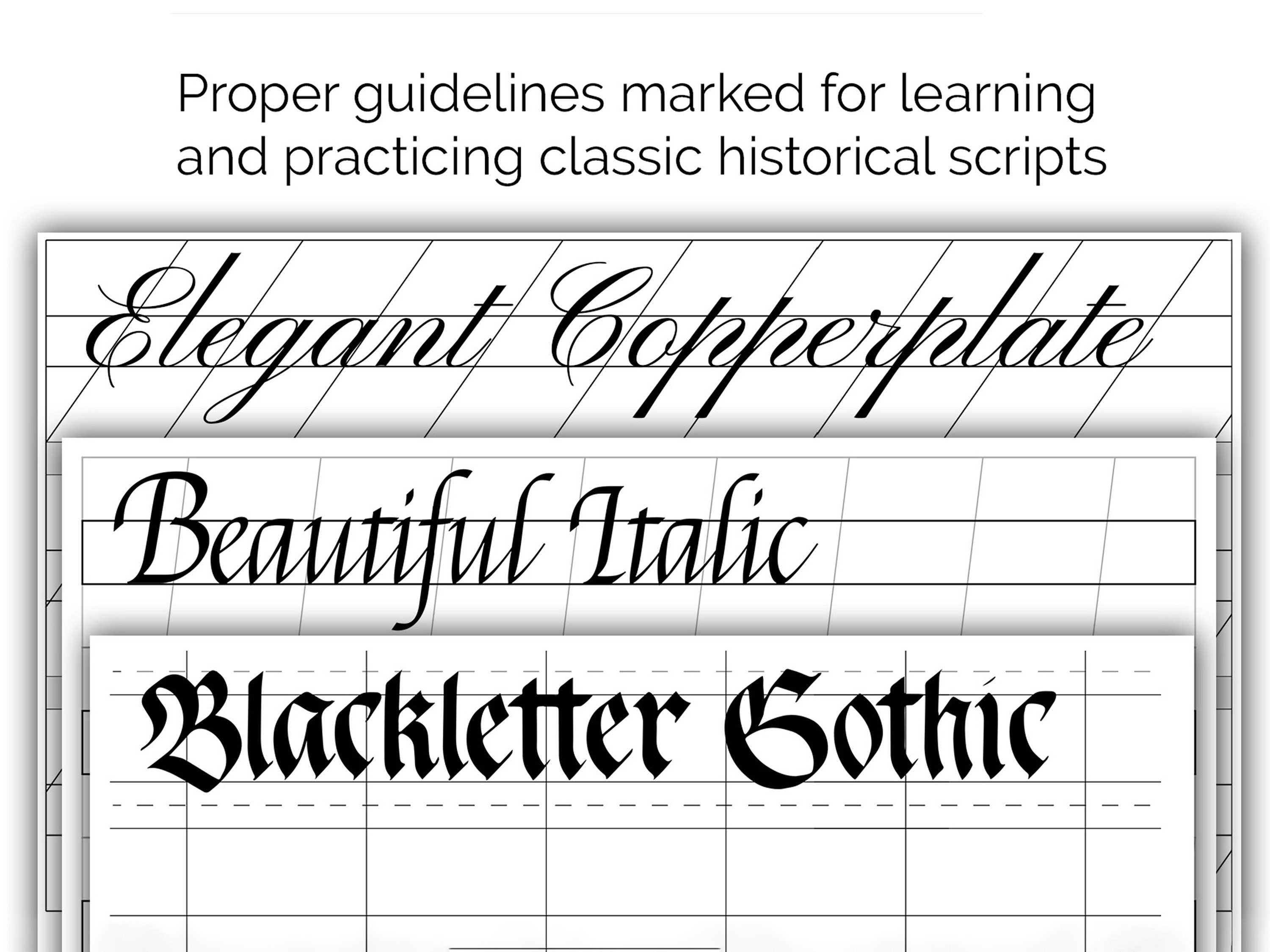 Guidelines & Grids Procreate Calligraphy Pack. Grid Templates ...