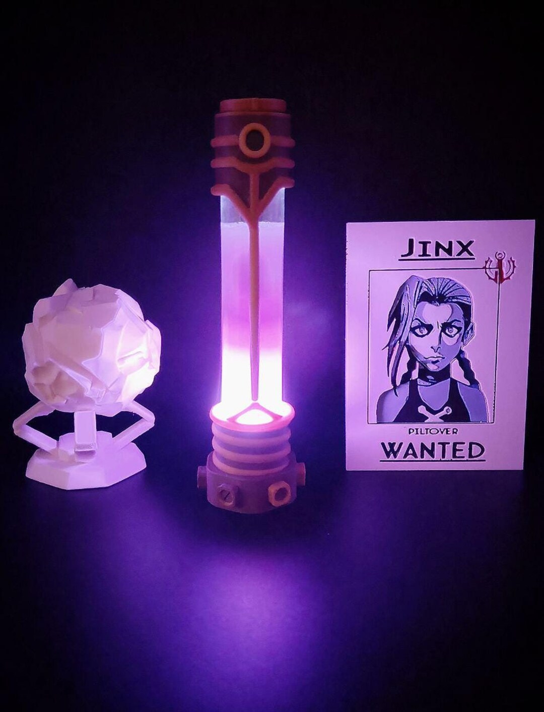 Highly Detailed Arcane Shimmer Vial + Hextech Crystal + Jinx Wanted ...