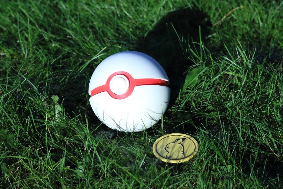 Custom-made 3D Printed Realistic Functional Poké Ball With Poké Coin ...
