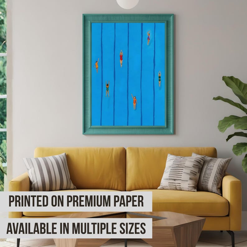 Swimming Pool Art, Poolside Scene Print, Beachy Wall Decor, Coastal ...