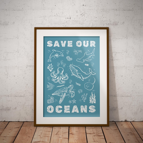 Save Our Oceans Posters - Etsy UK