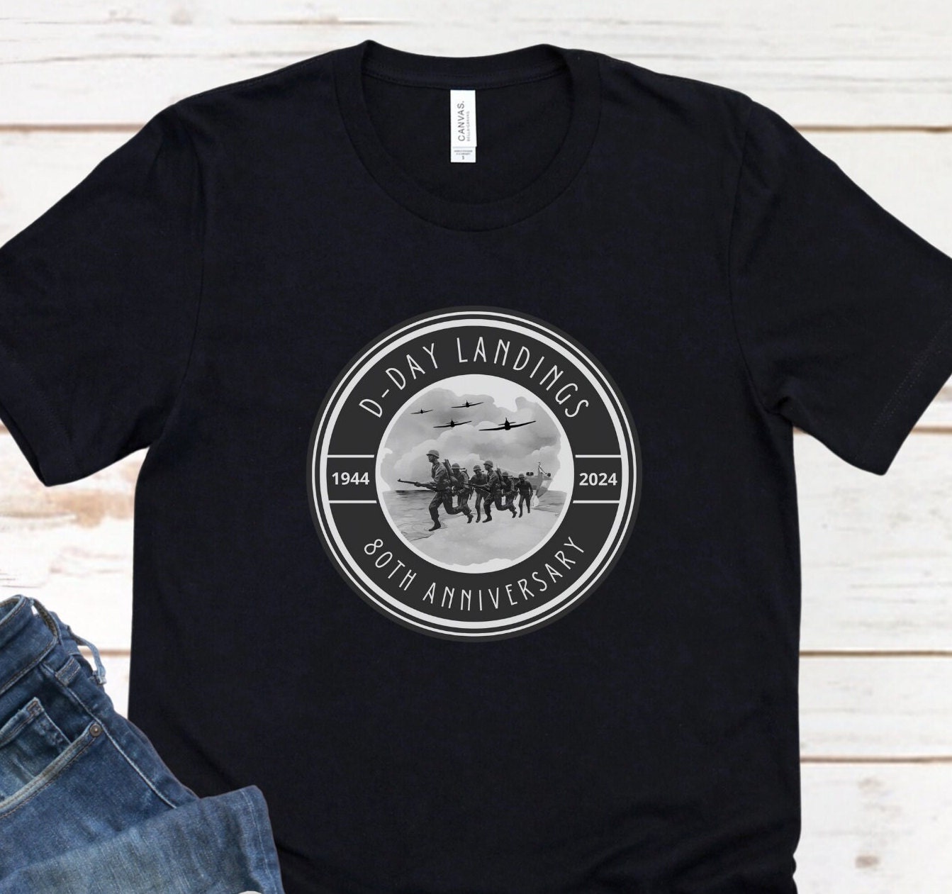 D-day 80th Anniversary T Shirt 1944 2024 WW2 D Day Normandy Landings ...