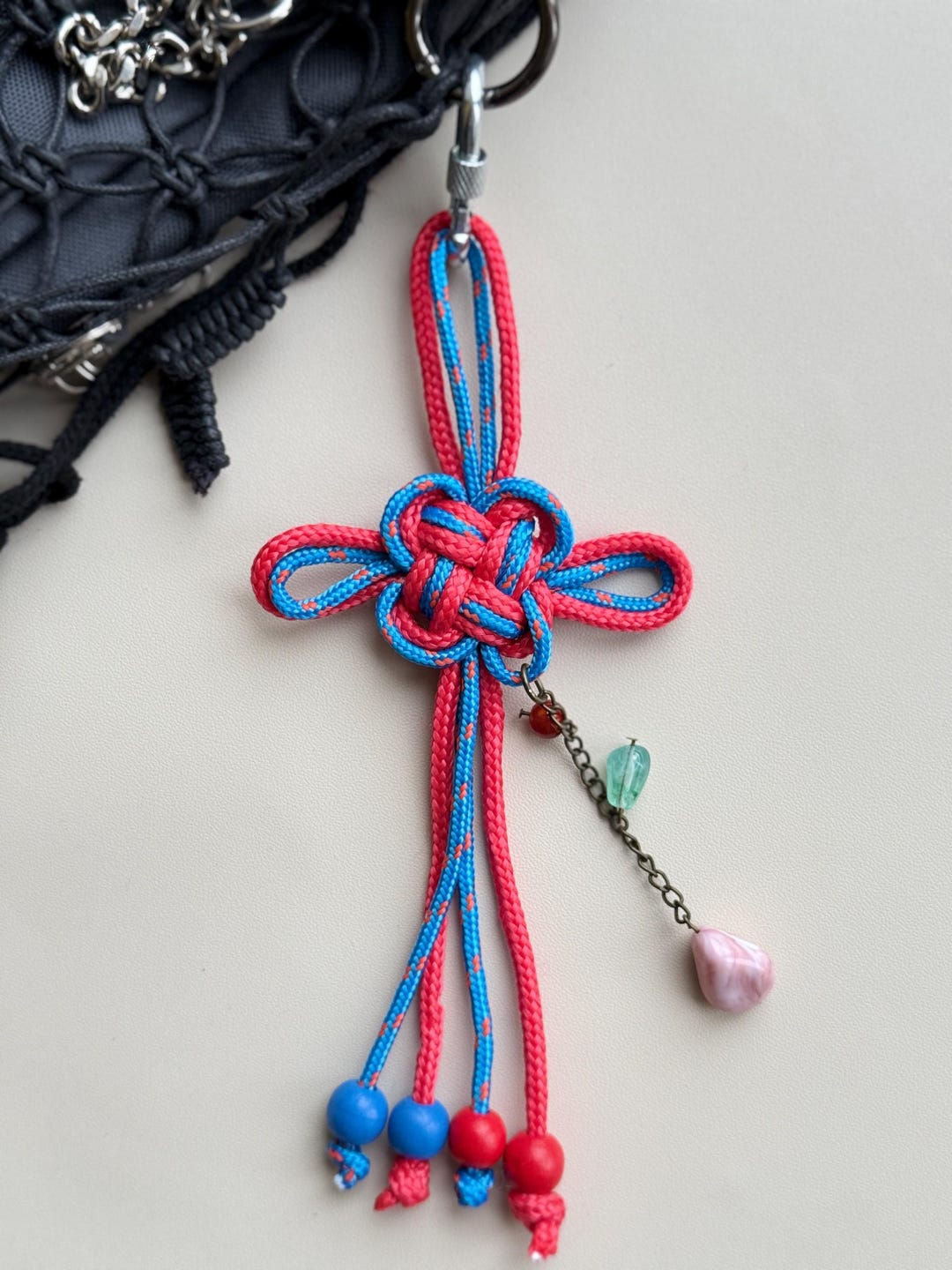 Chinese Lucky Knot Keychain With Carabiner – Paracord Good Luck ...