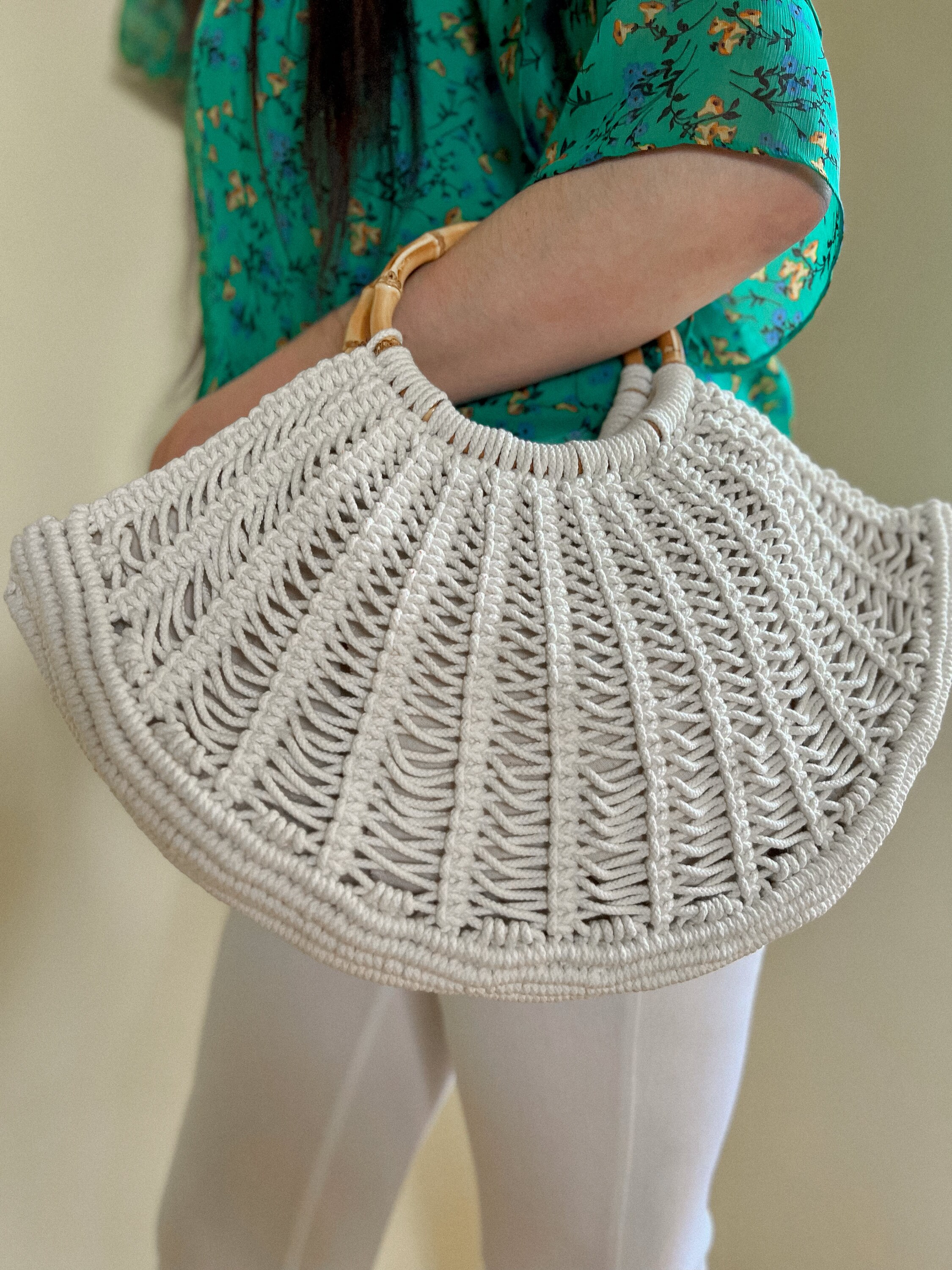 Lined Drawstring Bag, White Wicker Basket With Bamboo Handles for Bride ...