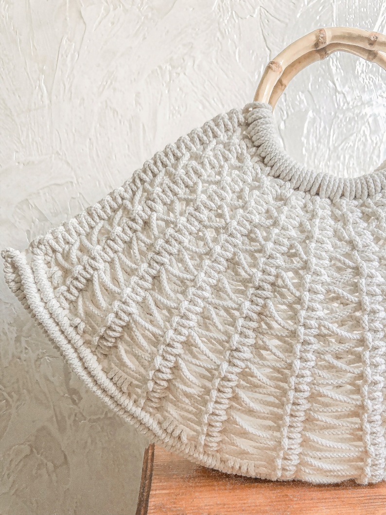 Lined Drawstring Bag, White Wicker Basket With Bamboo Handles for Bride ...