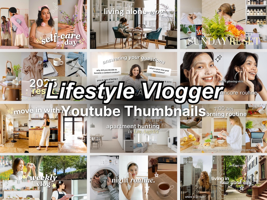 Lifestyle Vlogger Youtube Thumbnail Templates, Youtube Video Thumbnail ...