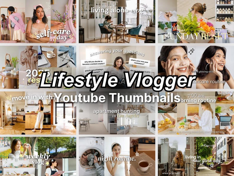 Lifestyle Vlogger Youtube Thumbnail Templates, Youtube Video Thumbnail ...