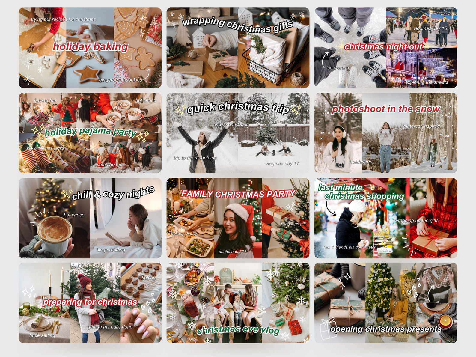 25 Vlogmas Youtube Thumbnails: Christmas Vlog Canva Templates - Etsy