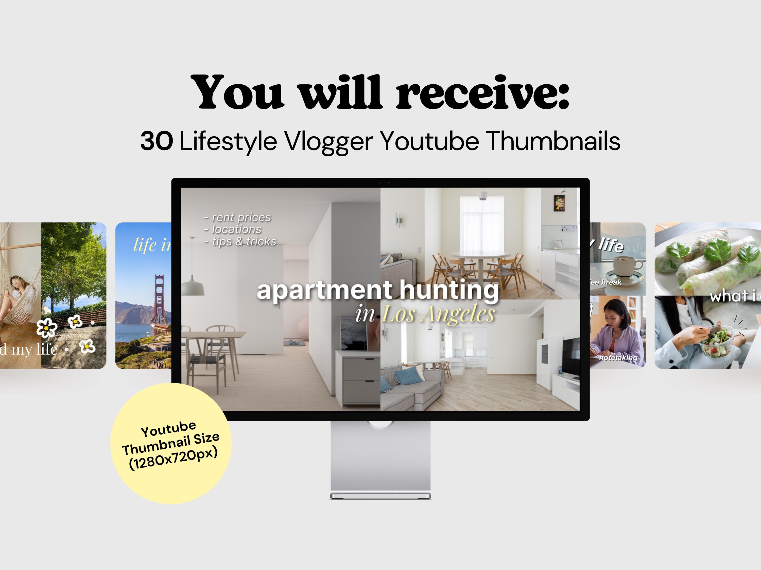 Lifestyle Vlogger Youtube Thumbnail Templates, Youtube Video Thumbnail ...