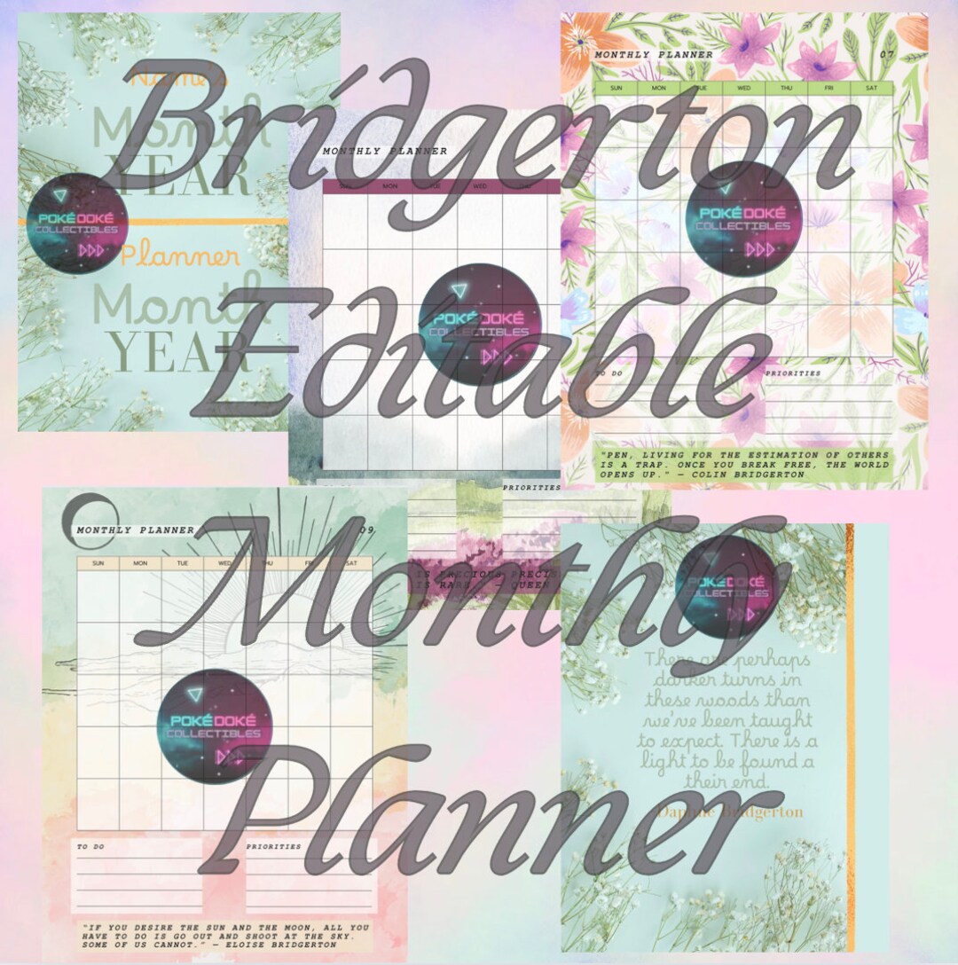 DIGITAL DOWNLOAD Editable Planner Bridgerton Aesthetic Bridgerton ...