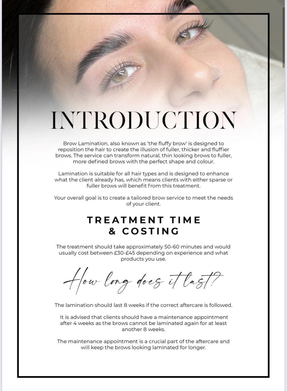 Brow Lamination Masterclass Template Etsy