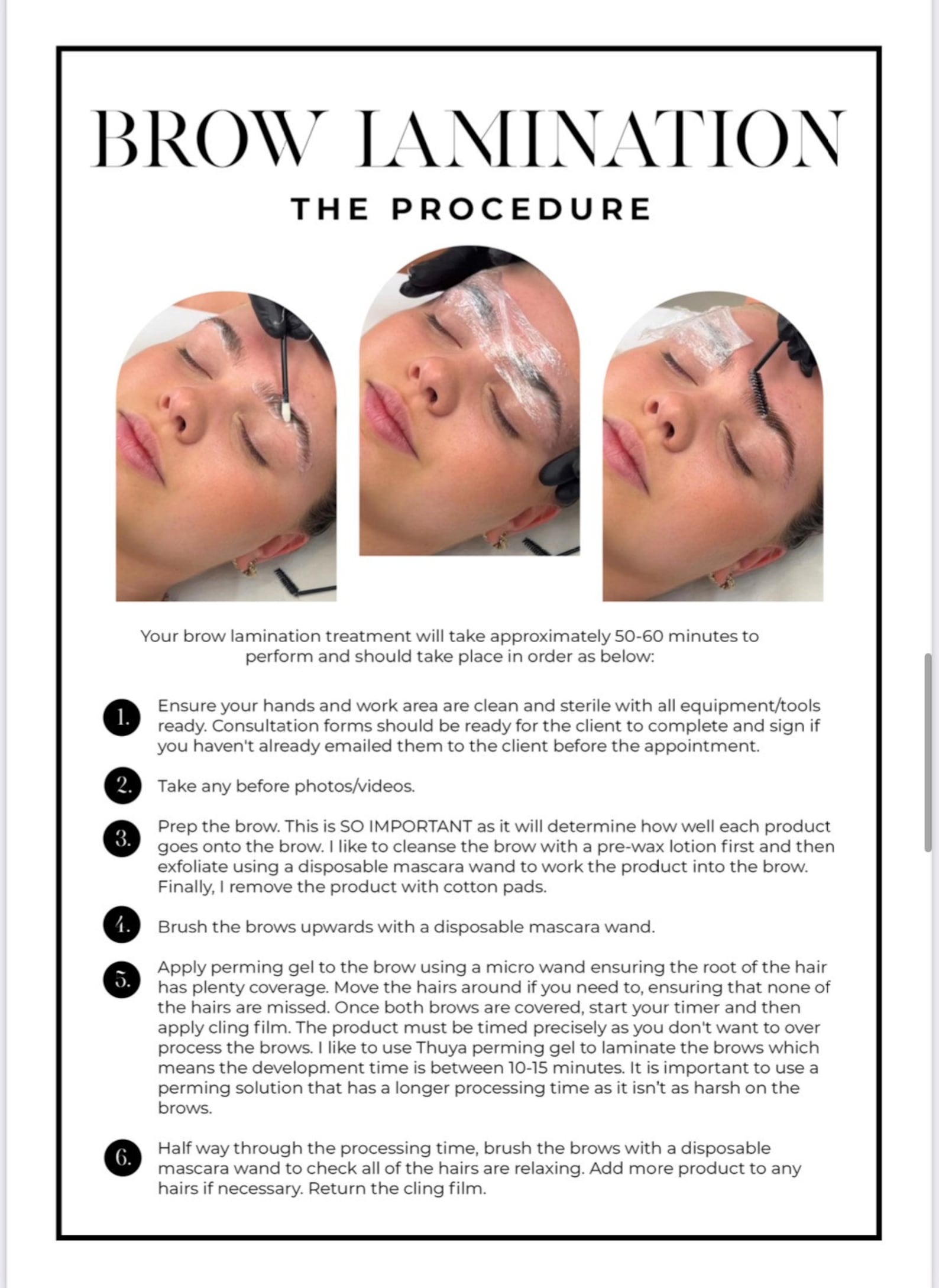 Brow Lamination Masterclass Template - Etsy