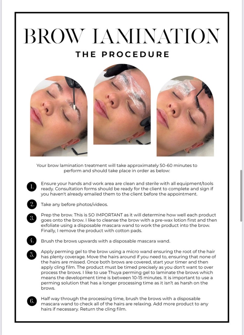 Brow Lamination Masterclass Template - Etsy