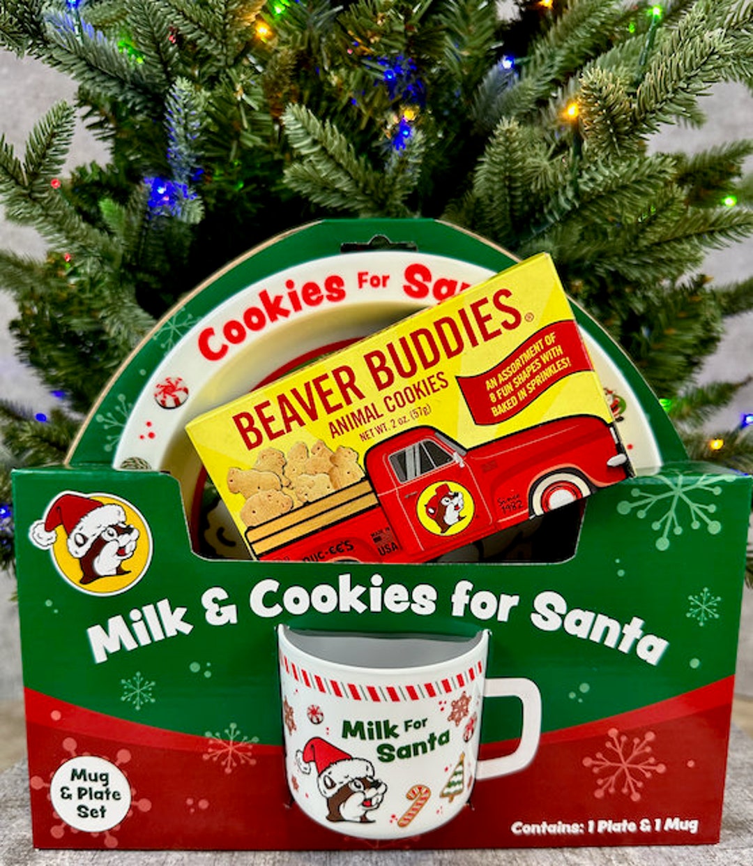 Christmas Buc-ee's Milk and Cookies for Santa plate and - Etsy