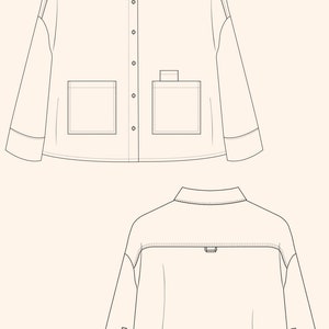 Over Shirt, PDF Sewing Pattern, Uk Size 6-28, US 0-24, EU 32-56 - Etsy