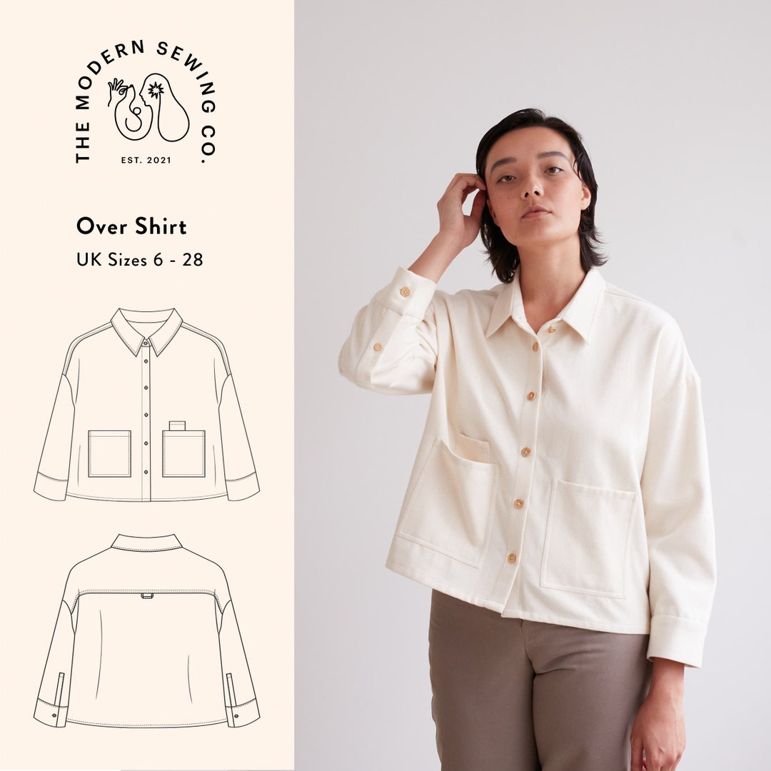 Over Shirt, PDF Sewing Pattern, Uk Size 6-28, US 0-24, EU 32-56 - Etsy