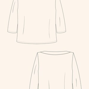 Boatneck Top, PDF Sewing Pattern, Uk Size 4-28, US 0-24, EU 32-56 - Etsy