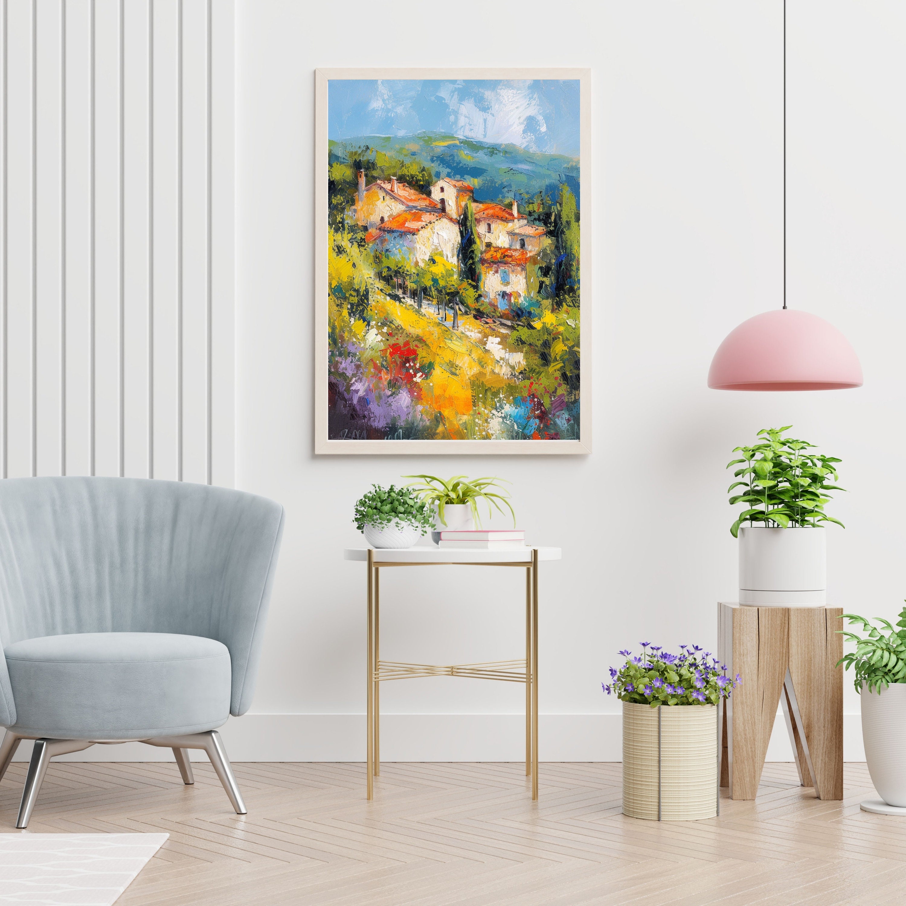 French Countryside Abstract Modern Art Set. Abstract Art Print Set of 3 ...