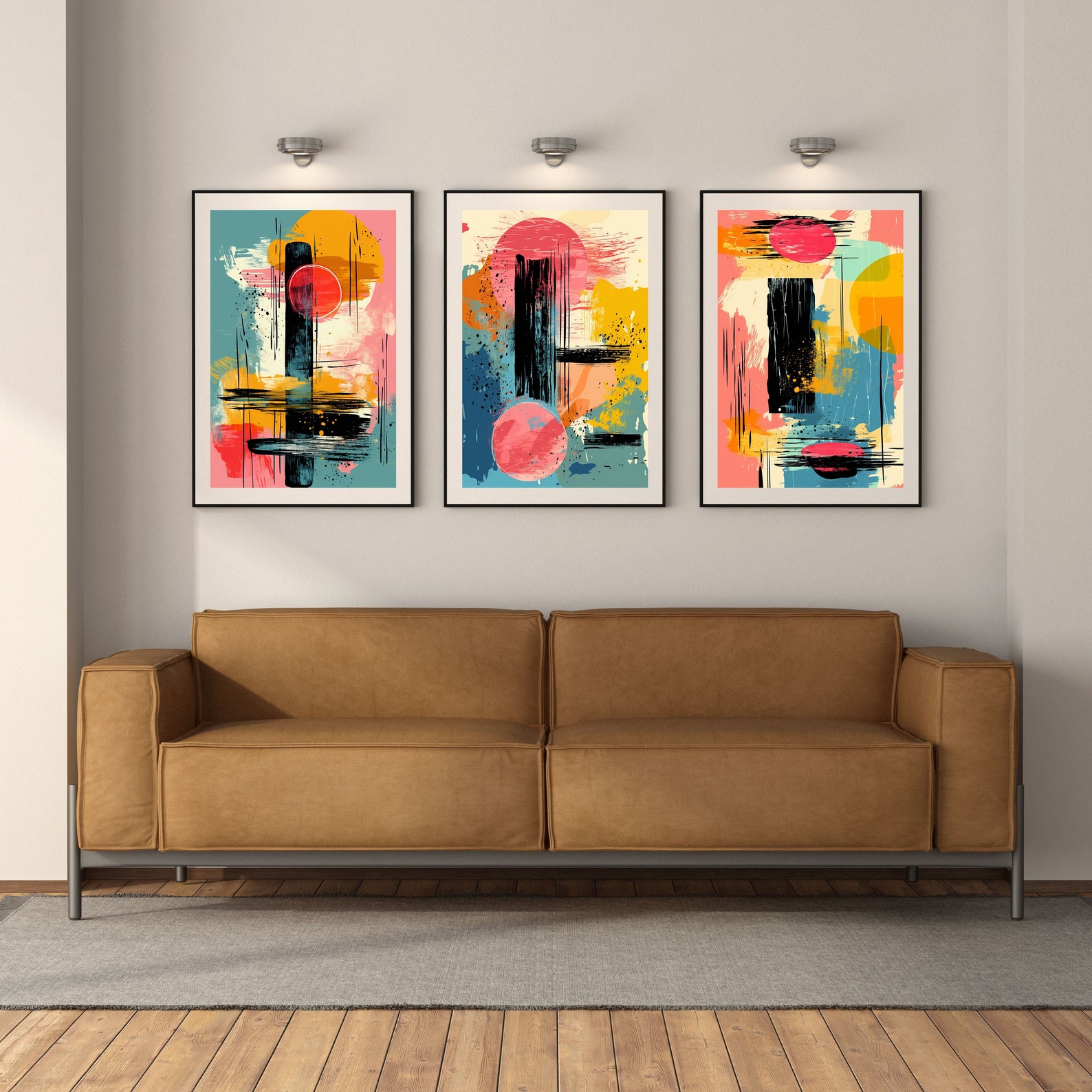 Abstract Modern Art Set Digital Wall Art Abstract Art Print Set of 3 ...