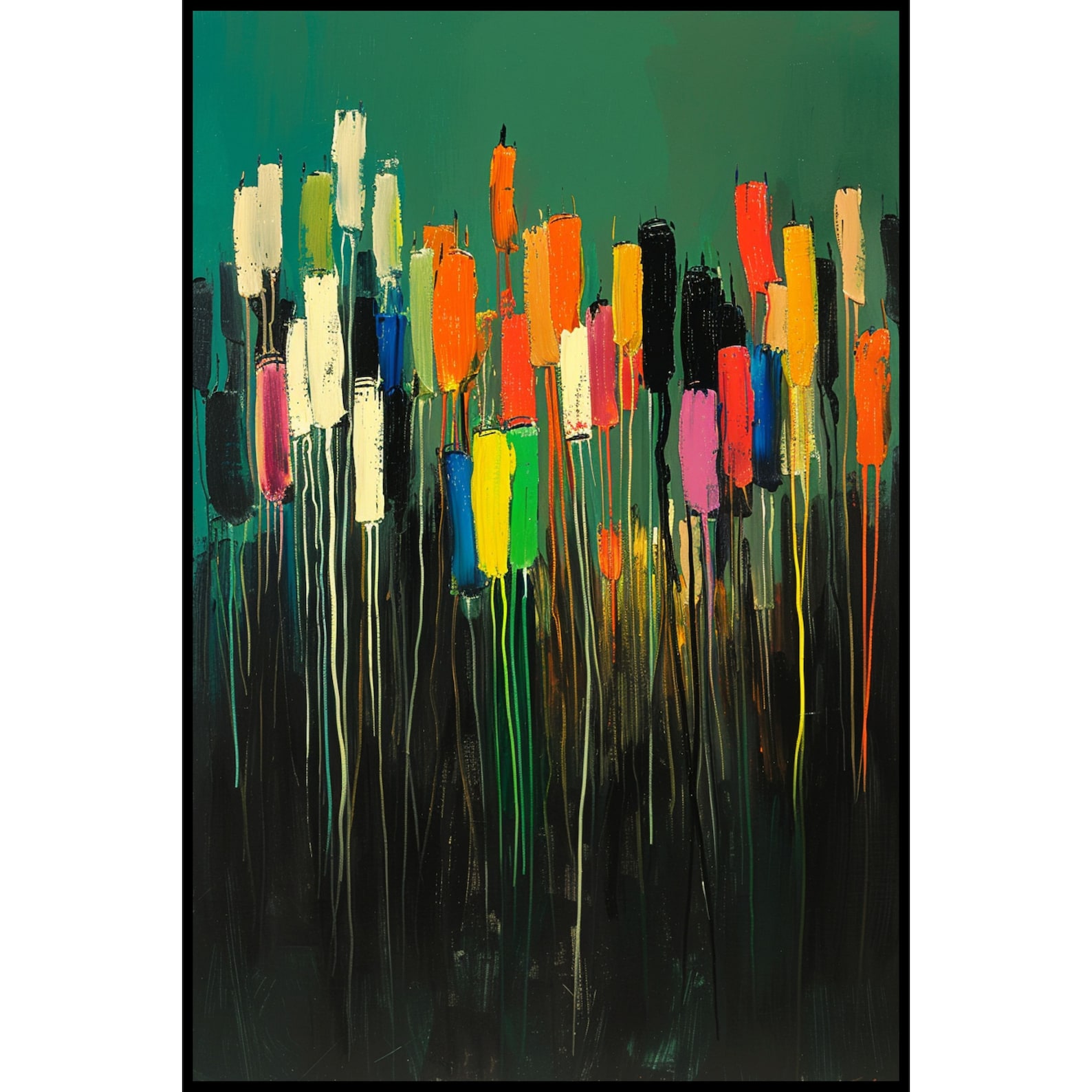 Wildflowers Abstract Modern Art Set Digital Wall Art Abstract Art Print ...