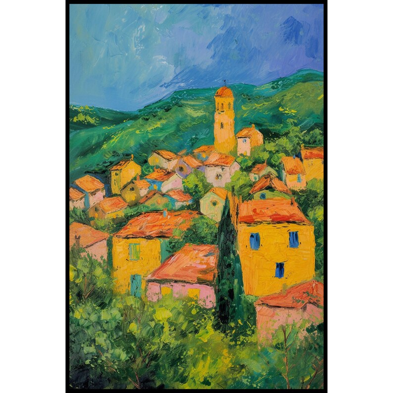 French Countryside Abstract Modern Art Set. Abstract Art Print Set of 3 ...