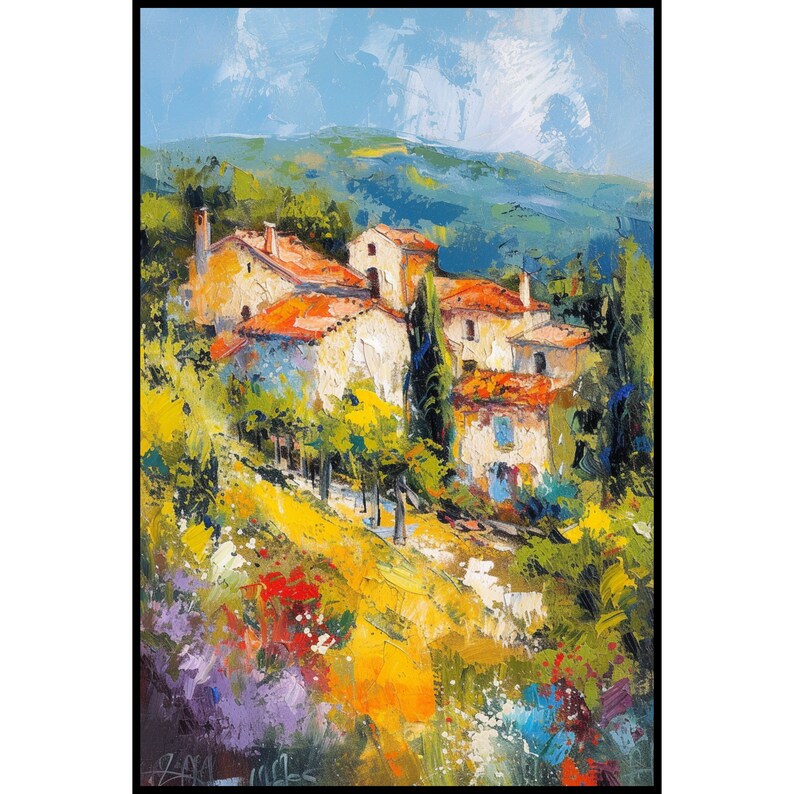 French Countryside Abstract Modern Art Set. Abstract Art Print Set of 3 ...