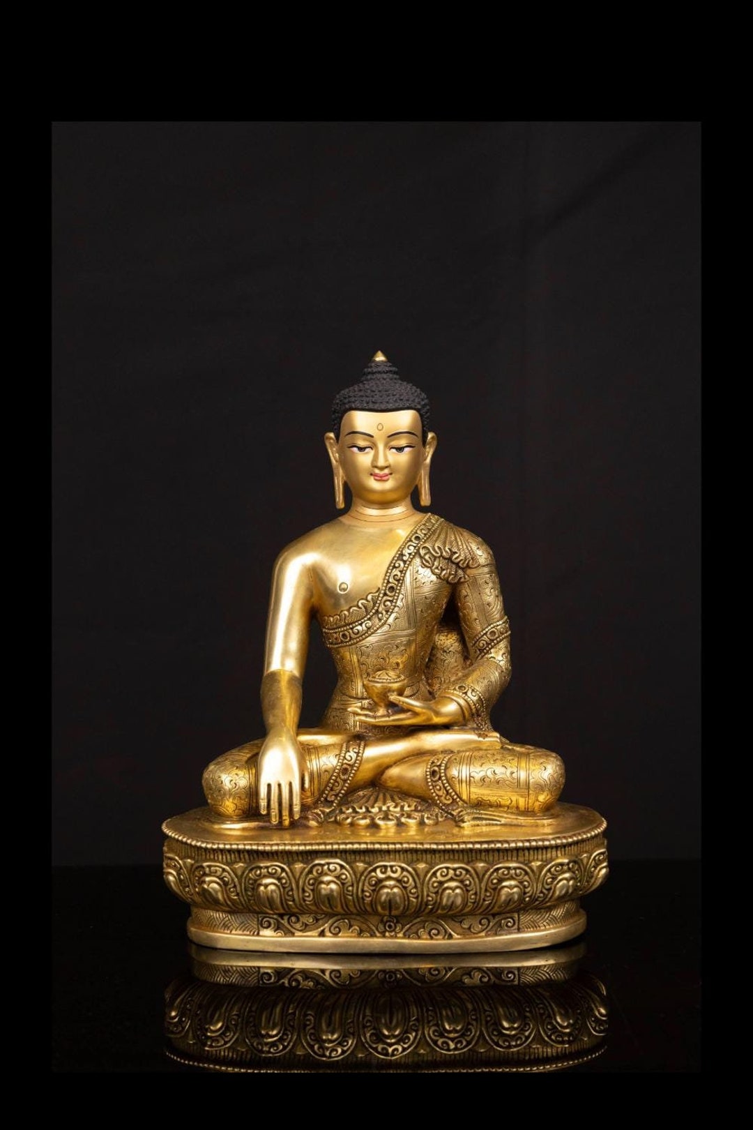Handmade 24K Gold Gilded Shakyamuni Buddha Statue: Copper Body - Etsy
