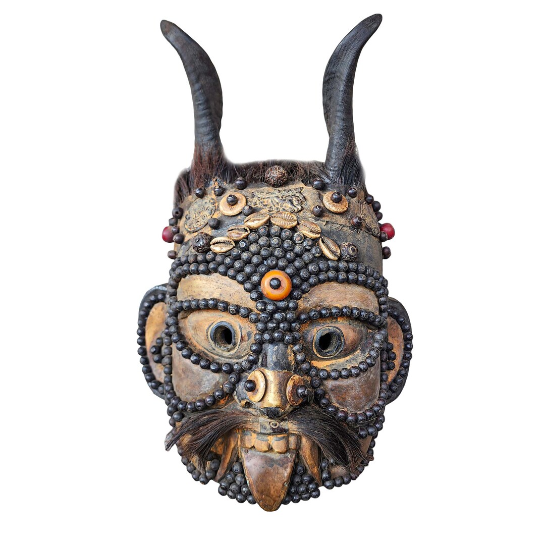 Handcrafted Tibetan Ritual Mask | God Kali Mask | Traditional Spiritual ...