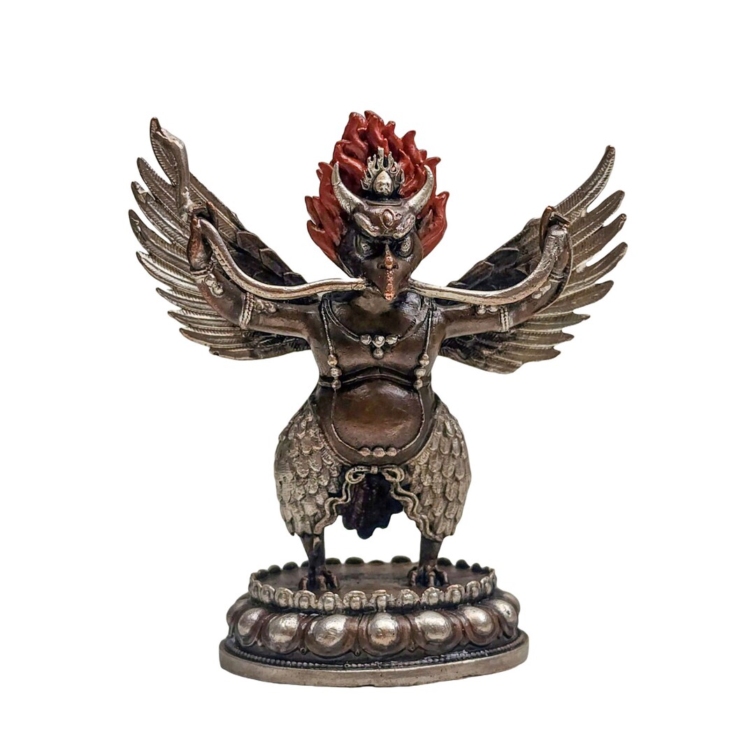 Handcrafted Garuda Statue: Silver & Chocolate Oxidized Home Decor - Etsy