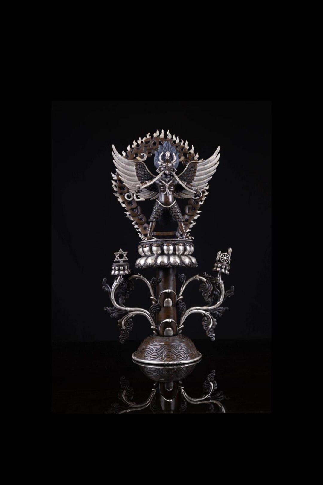 Handcrafted Garuda Statue: Oxidized Copper & Silver Plated Protector - Etsy