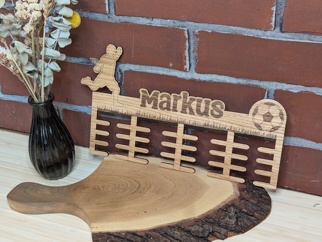 Football Medal Holder - Display for Sports Medals - Wall Mount Badges ...