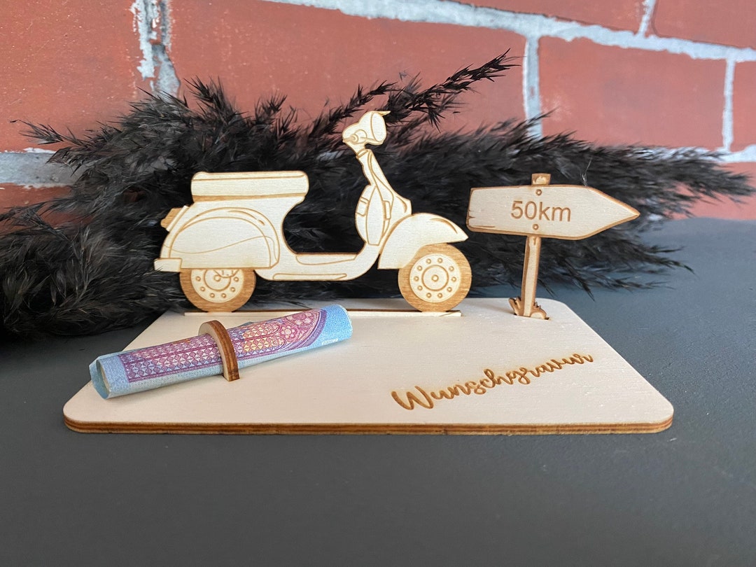 Scooter Money Gift Made of Wood Personalized Gift for Birthday - Etsy
