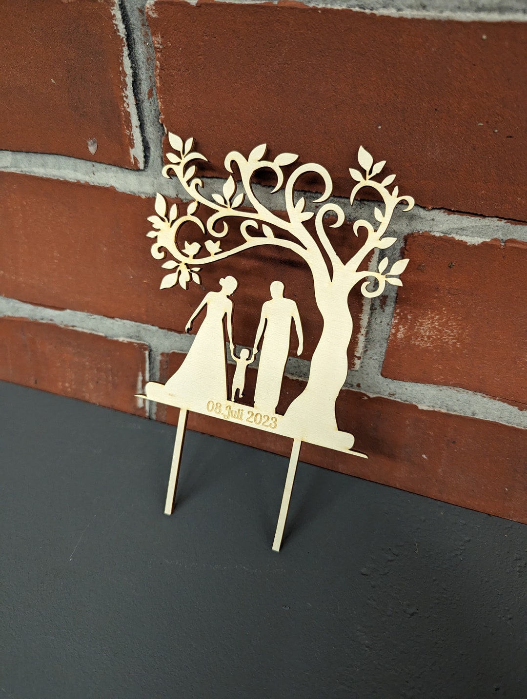 Cake Topper / Cake Topper Made of Wood With Personalization Individual ...